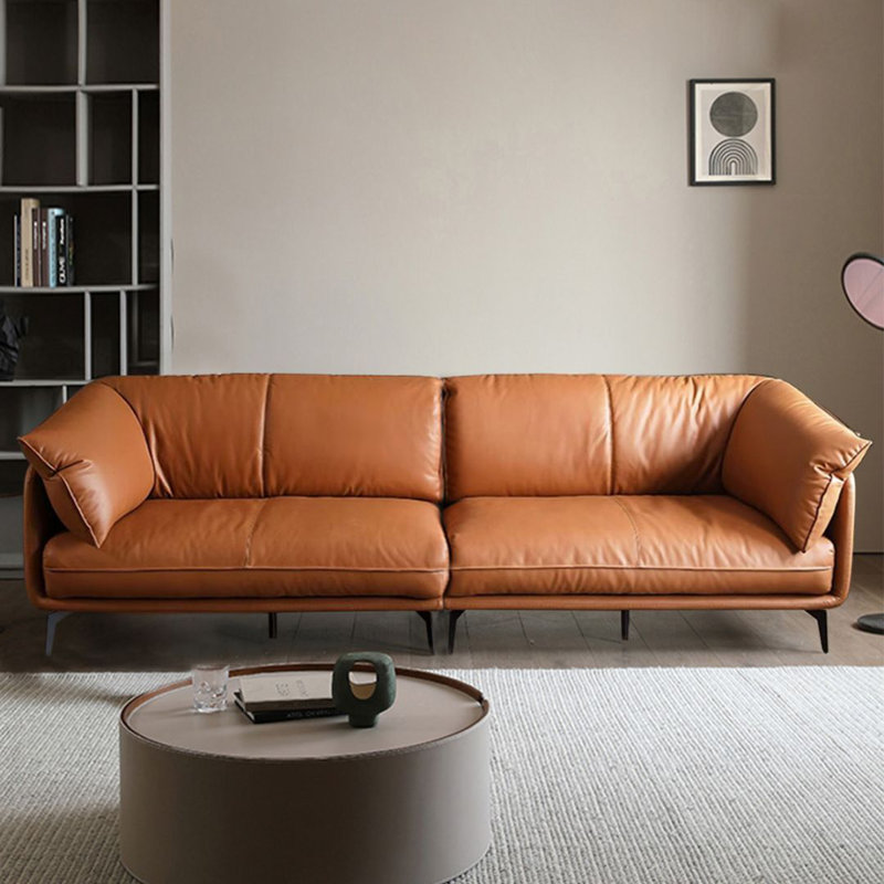 Upstyled Clothing Orange Genuine Leather Modular Sofa cushion couch Wayfair